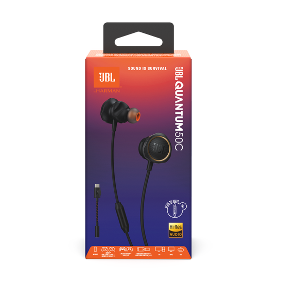 JBL Quantum 50C | Wired in-ear gaming headset with USB-C adapter