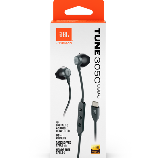 JBL Tune 305C USB | Wired Hi-Res Earbud Headphones